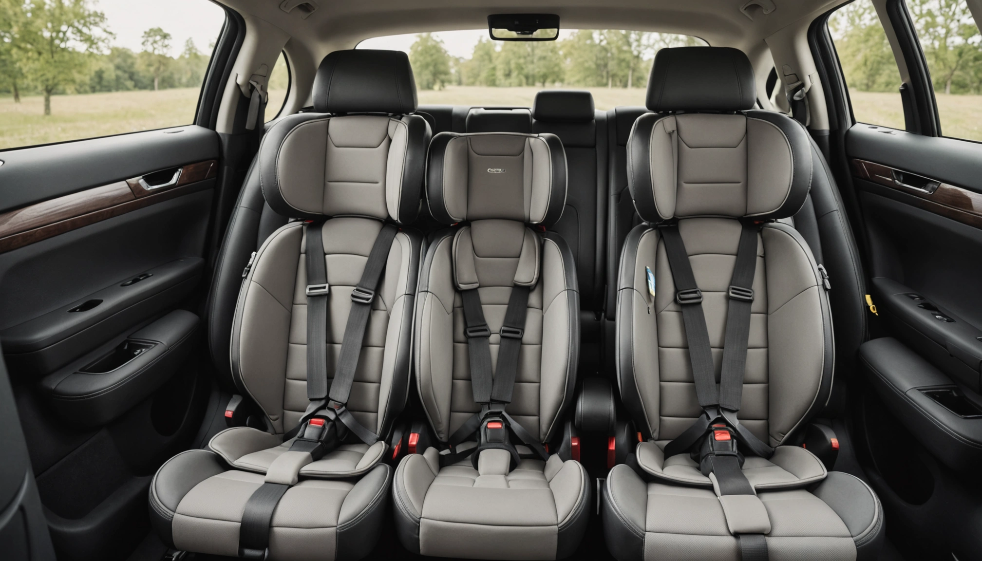Optimiser l'espace pour 3 sièges auto en voiture